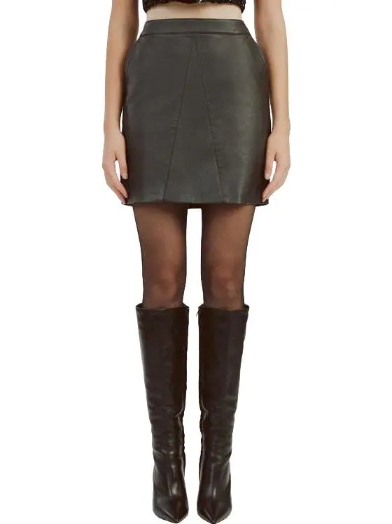 Bardot Alexis Faux Leather Mini Skirt - Black