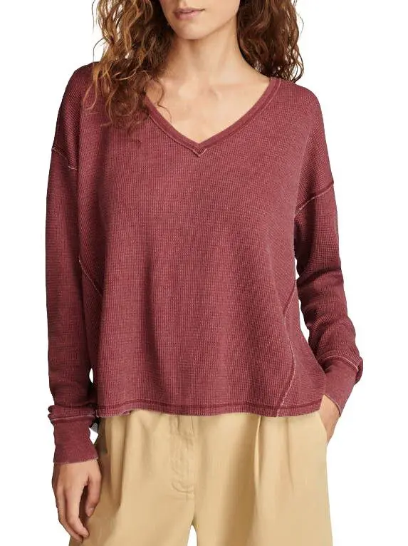 Lucky Brand Waffle Stitch Top - Red Melody