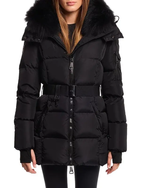 Sam. Luxe Soho Belted Down Jacket - Matte Black