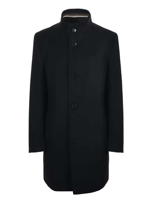 BOSS Wool And Cashmere-blend Coat - Black