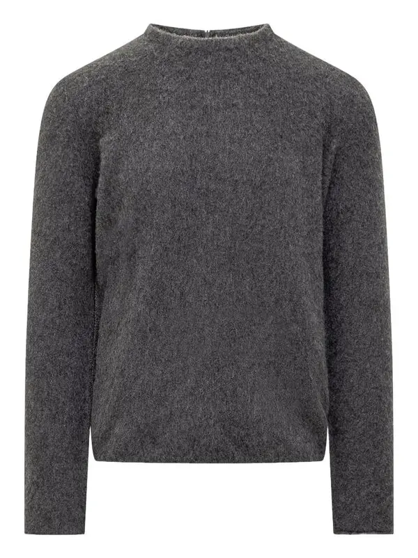 Zegna Brushed Cashmere Crewneck Sweater - Black