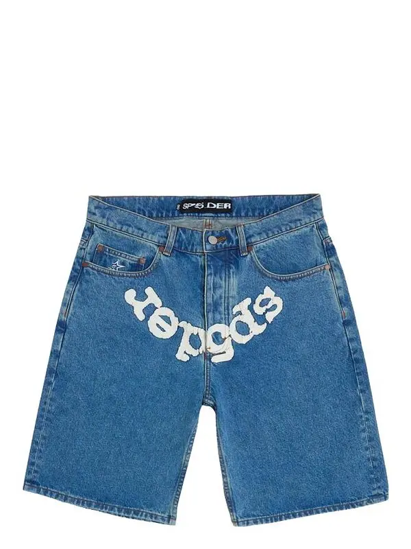 SP5DER Og Logo Denim Short - Blue Denim