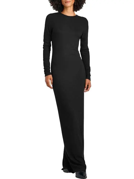 Splendid Isabella Shimmer Long Sleeve Maxi Dress - Black