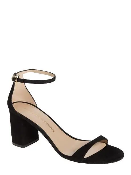 STUART WEITZMAN Nudist Block 75 Sandal - Black