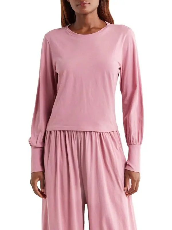 Lunya Organic Pima Cotton Lounge T-shirt - Clarion Rose
