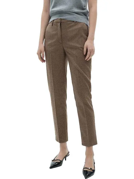 Mango Flat-front Slim Fit Trousers - Maroon