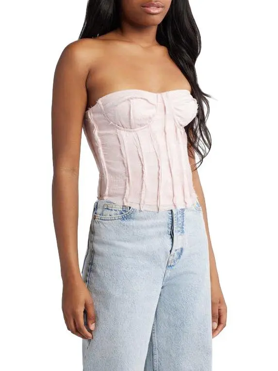 MISTRESS ROCKS Strapless Corset Top - Pink Icing