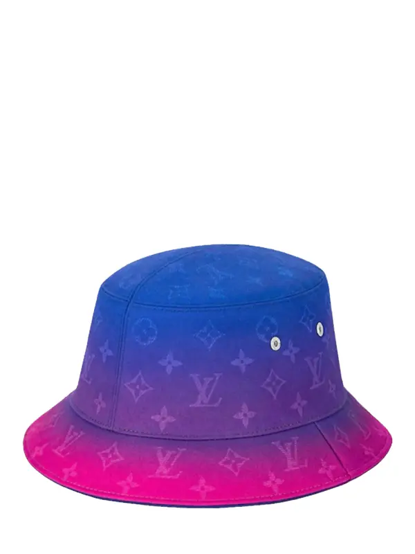 LOUIS VUITTON Illusion Monogram Bucket Hat - Blue Gradient Pink