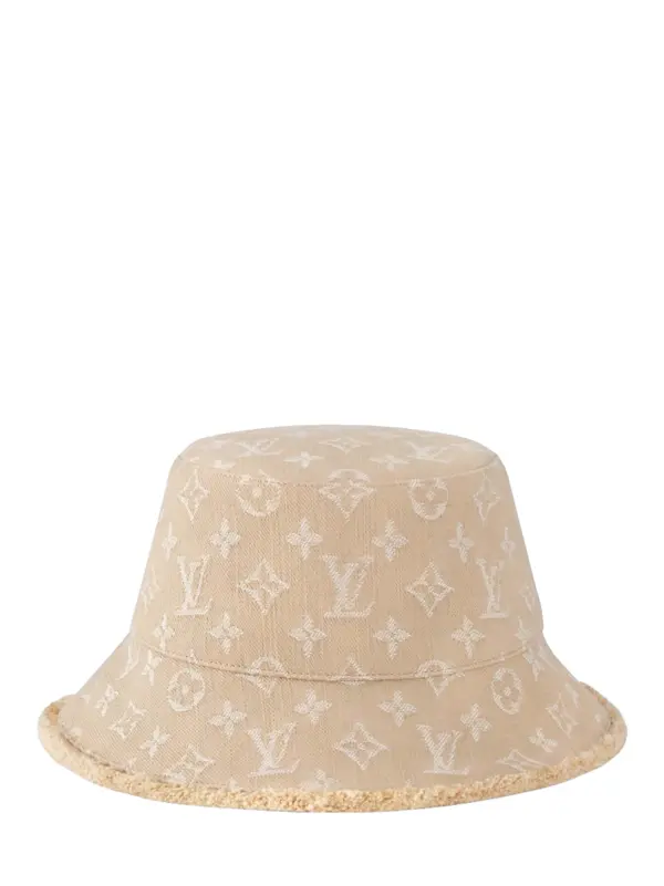 LOUIS VUITTON Monogram Denim Bucket Hat - Beige Sable