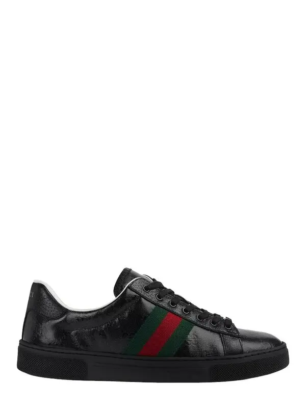 Gucci Ace Gg Crystal Canvas Sneakers - Black