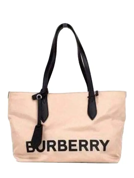 Burberry Small Logo Branded Econyl Nylon Tote - Rose Beige