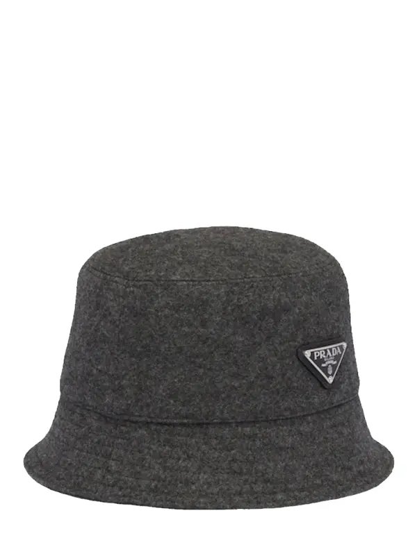 Prada Loden Bucket Hat - Anthracite