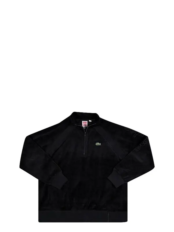 Supreme X Lacoste Velour Half Zip Track Top - Black
