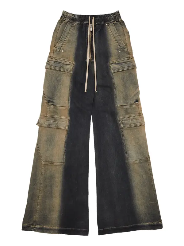 Rick Owens Jumbo Denim Double Cargo Trousers - Blue