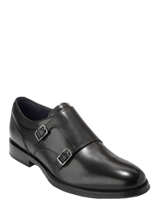 Cole Haan Carnegie Monk Strap Loafer - Black/ Black