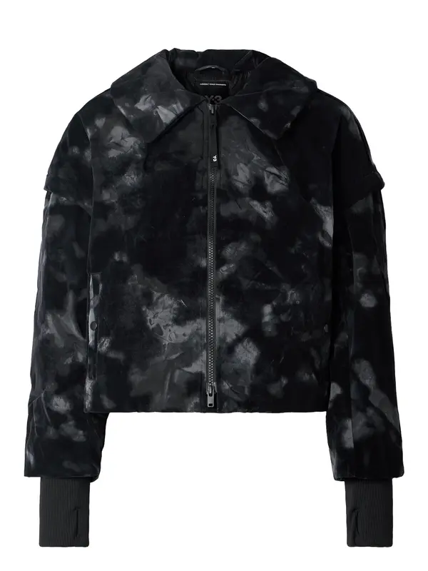 Adidas Originals By Alexander Wang Y-3 Cropped Padded Flocked Shell Jacket - Black