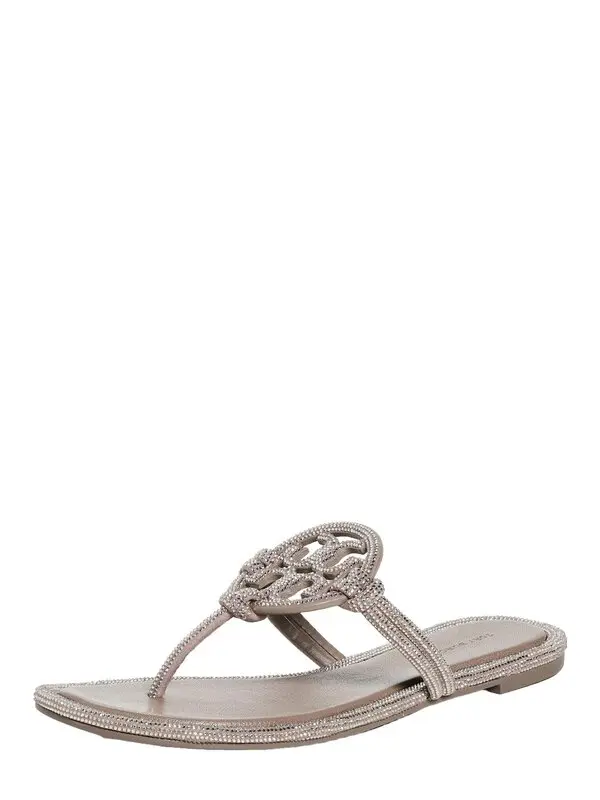 Tory Burch Miller Knotted Pave Sandals - Dark Clay