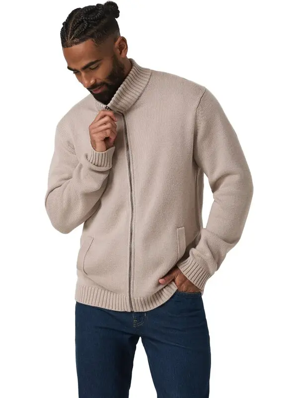 Vuori Denver Full-zip Sweater - Willow Grey