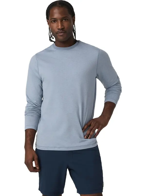 Vuori Long Sleeve Performance Tee - Blue Dusk Heather
