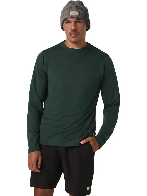 Vuori Long Sleeve Performance Tee - Evergreen Heather