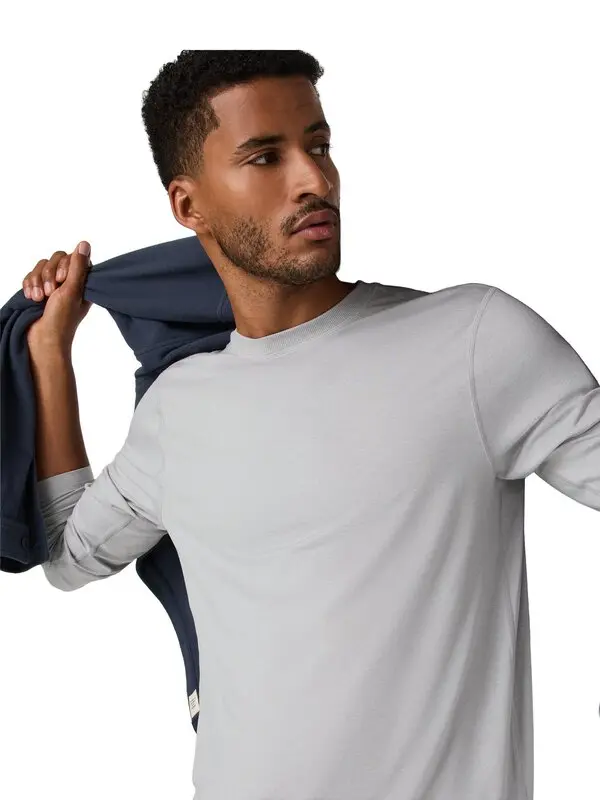 Vuori Long Sleeve Performance Tee - Frost Grey Heather