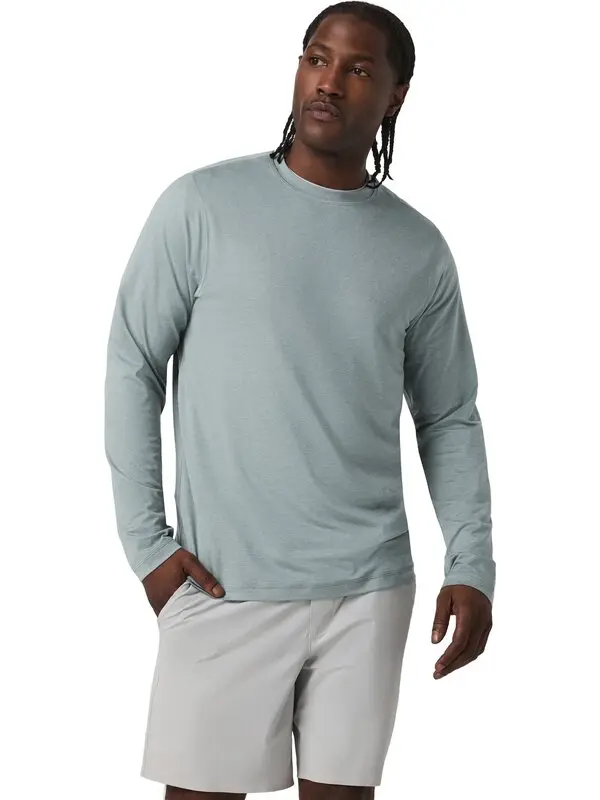 Vuori Long Sleeve Performance Tee - Misty Blue Heather