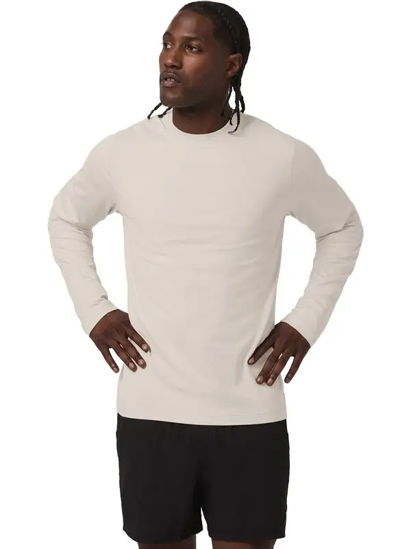 Vuori Long Sleeve Performance Tee - Oatmeal Heather