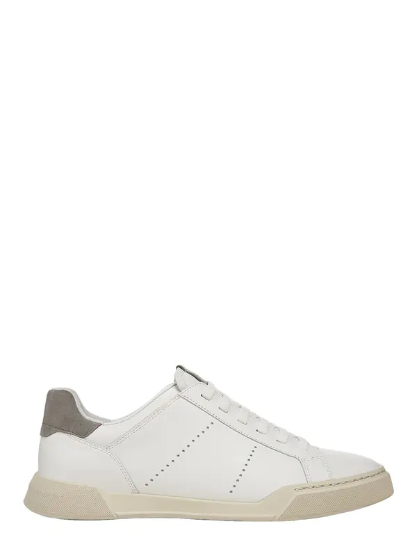 Vince Mixed Leather Low-top Sneakers - White