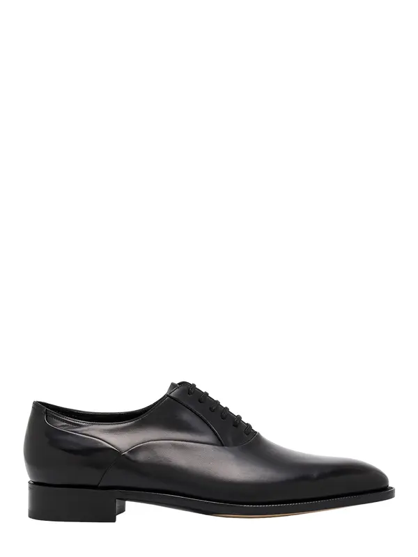 John Lobb Edgar Leather Oxford Derby Shoes With Shoe Tree - Black