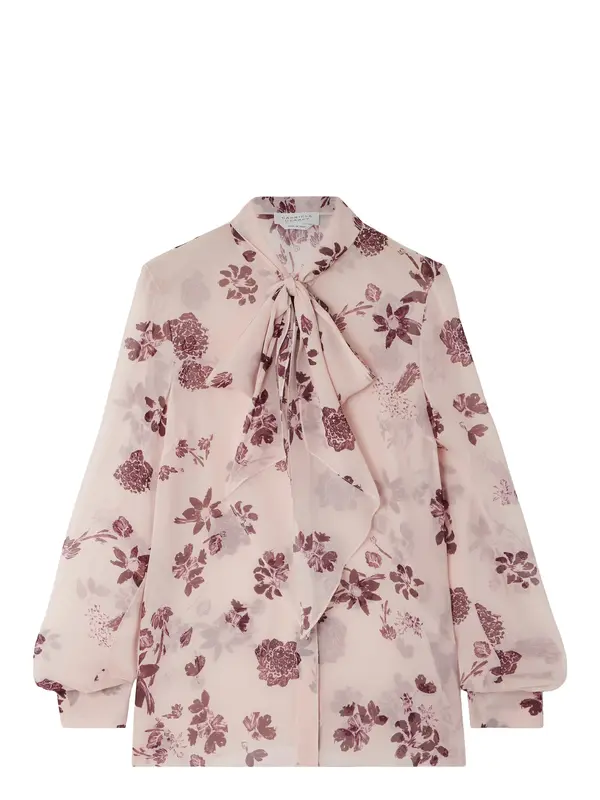 Gabriela Hearst Shildon Floral Silk-chiffon Blouse - Pink