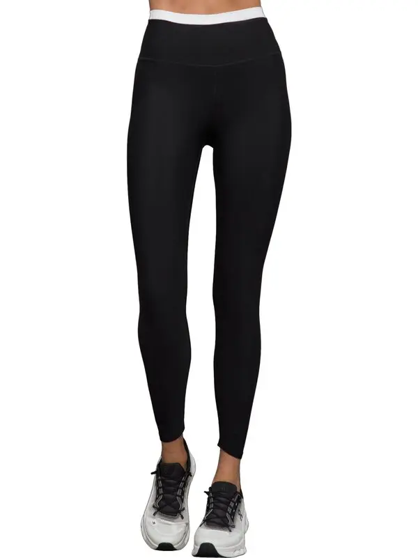 Carbon38 Contrast Waistband Legging In Melt - Black/white