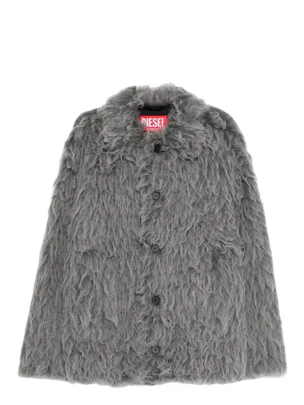 Diesel Faux-fur Collared Jacket - Grey