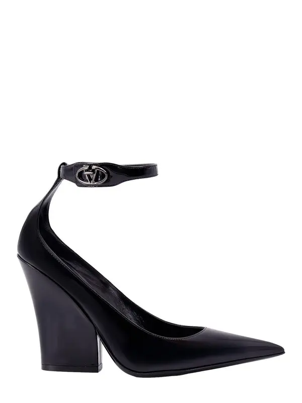 Valentino Garavani Patent Leather Décolleté With Vlogo The Bold Buckle - Black