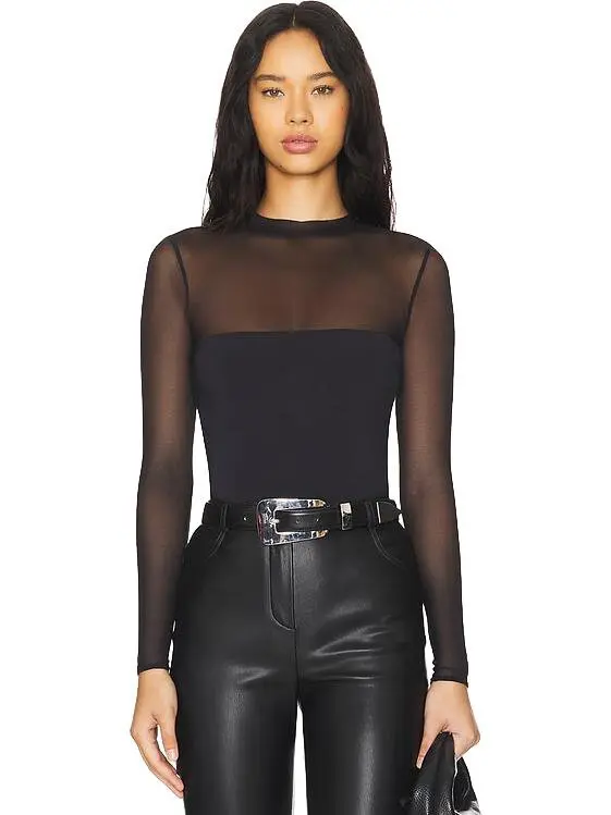 SEROYA Brandi Mesh Bodysuit - Black