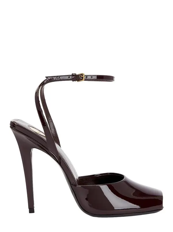 Saint Laurent Orhand Peep Toe Pumps - Marron Glace