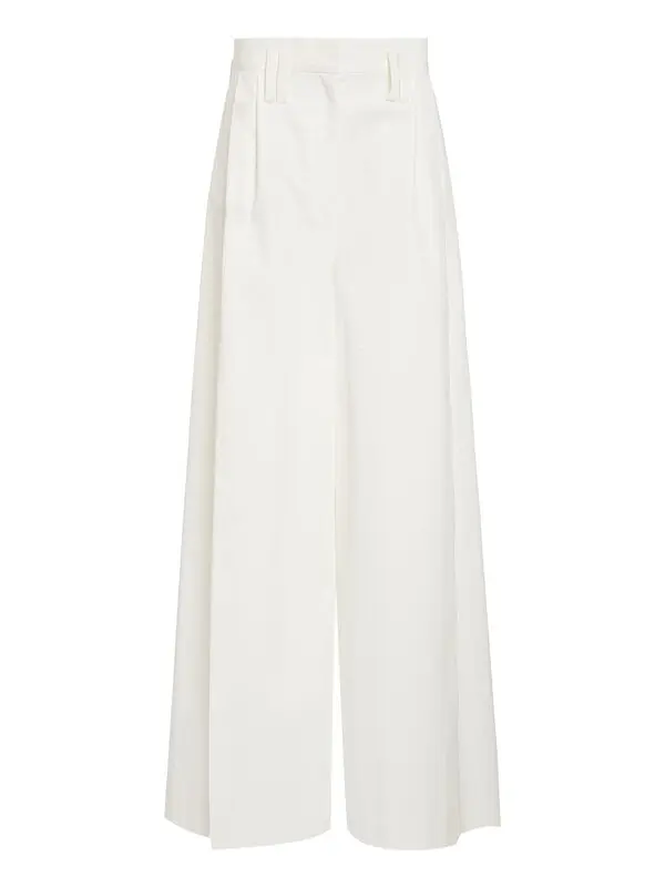 A.W.A.K.E. Mode Full Split Cotton Wide Leg Pants - White