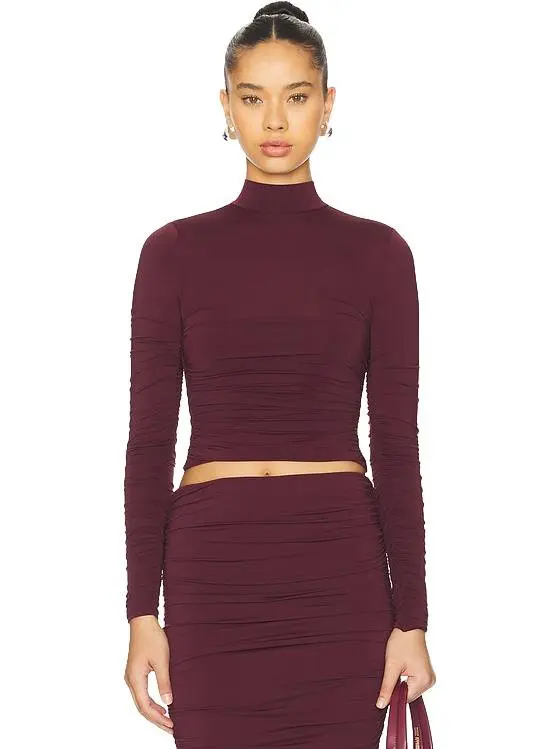SEROYA Dulcie Ruched Top - Wine