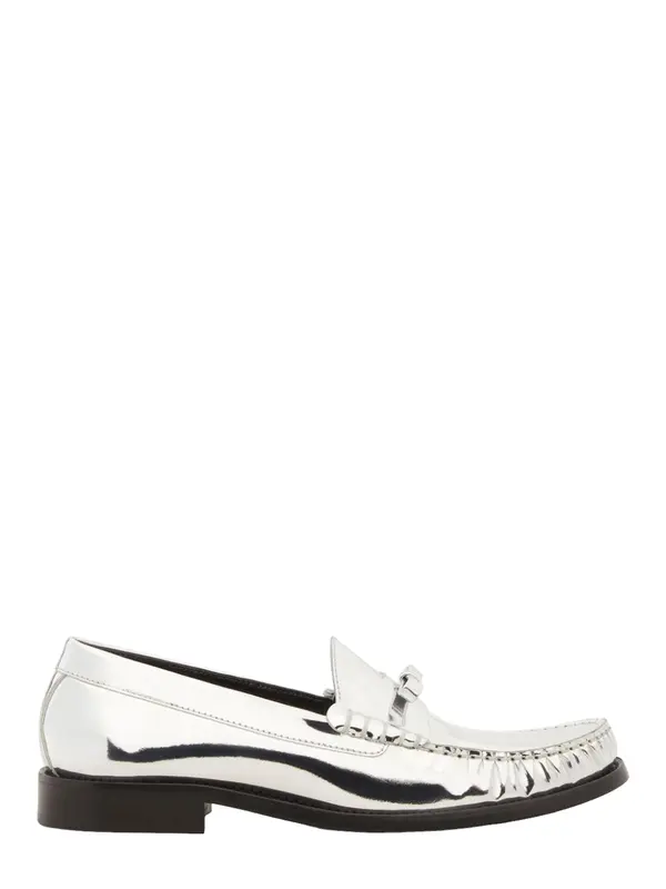 STUART WEITZMAN Lottie Bow Loafers - Silver