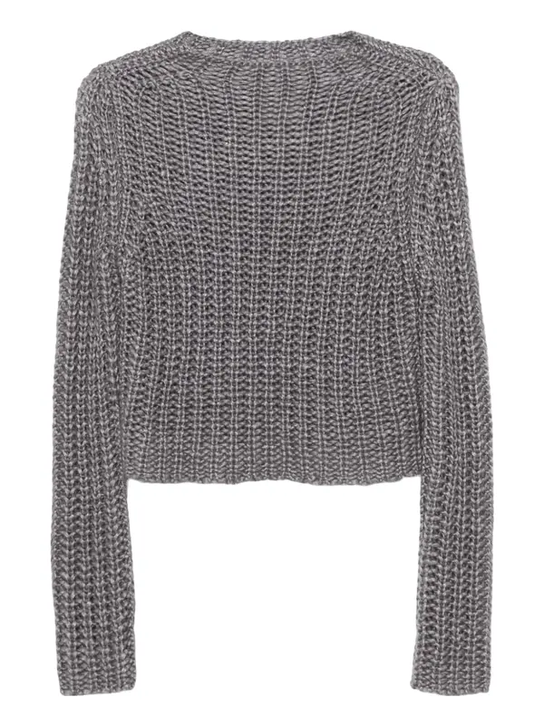 FORTE_FORTE Open-knit Sweater - Grey
