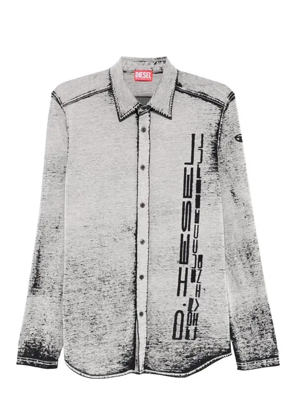 DIESEL® Abstract-print Shirt - Grey