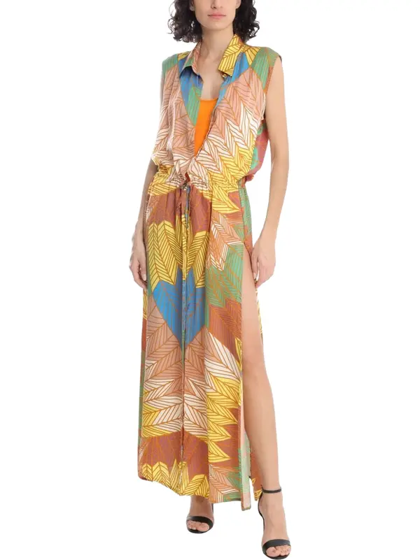 AMIR SLAMA Graphic Print Maxi Dress - Orange