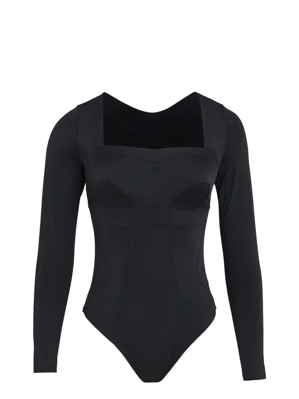 AMIR SLAMA Square Neck Top - Black