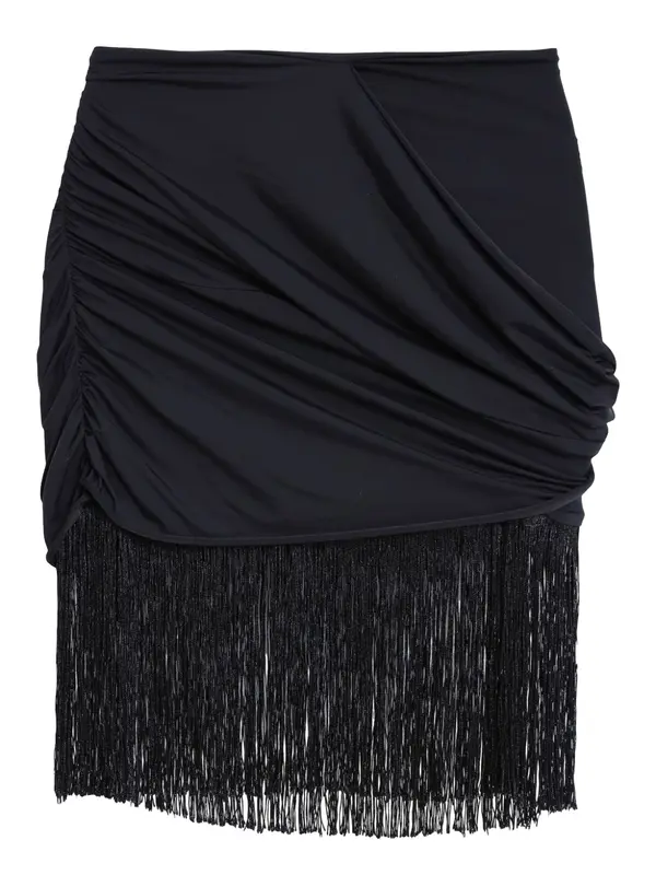 AMIR SLAMA Fringe-detail Mini Skirt - Black