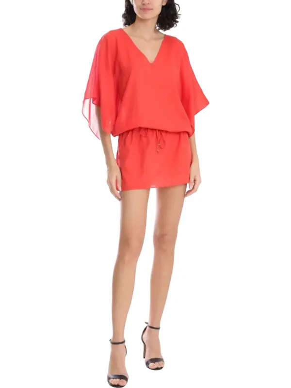 AMIR SLAMA V-neck Mini Beach Dress - Red