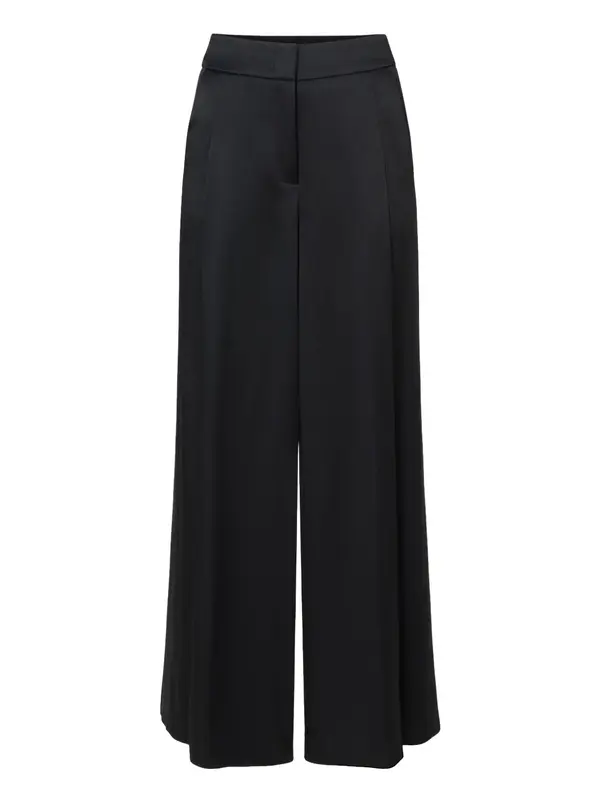 Peserico Satin-finish Palazzo Trousers - Black
