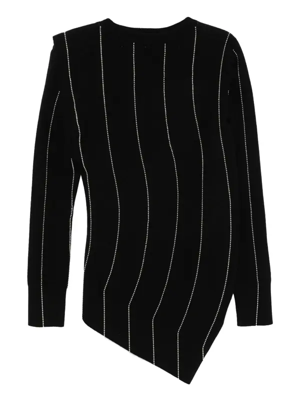 Sacai Chalk Stripe Sweater - Black