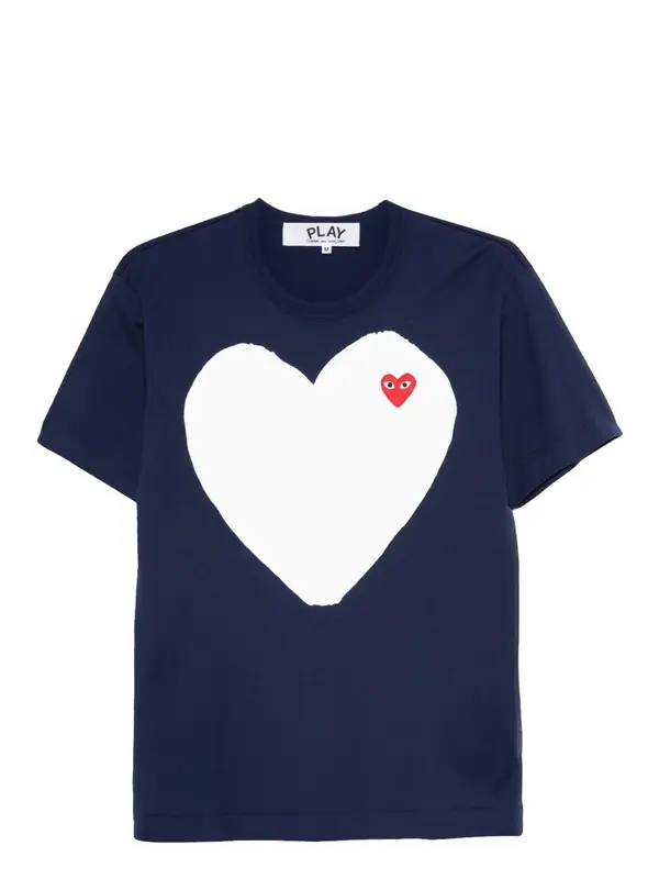 Play Comme Des Garcon Heart-patch T-shirt - Blue
