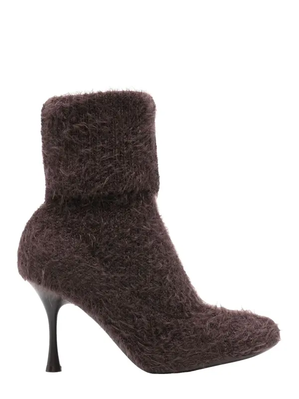 GIANVITO ROSSI 85mm Knitted Ankle Boots - Brown