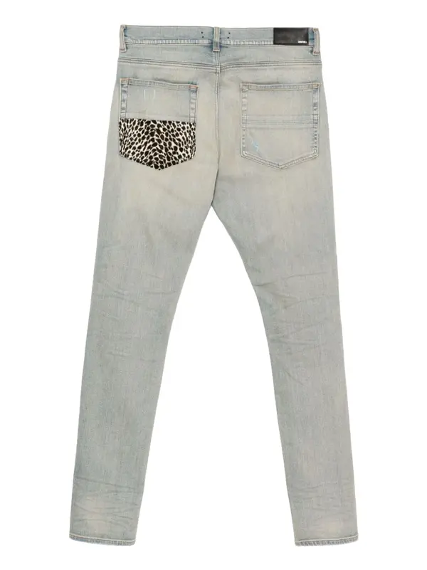 Amiri Leopard Detail Jeans - Blue