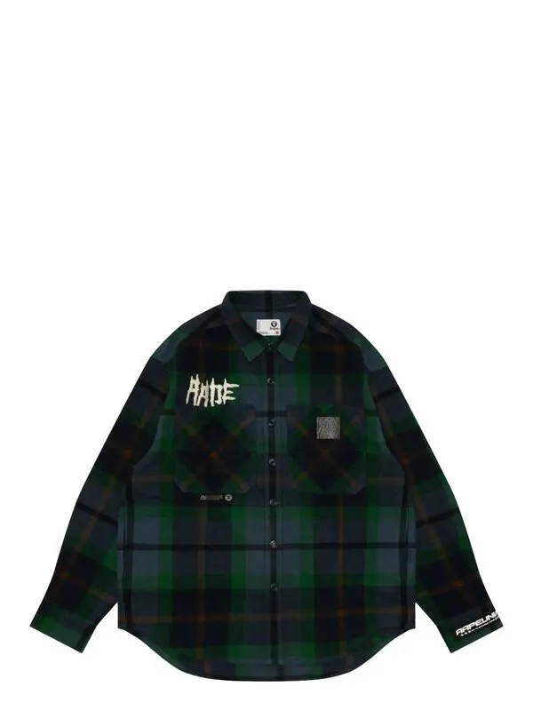 AAPE BY *A BATHING APE® Plaid Shirt - Blue